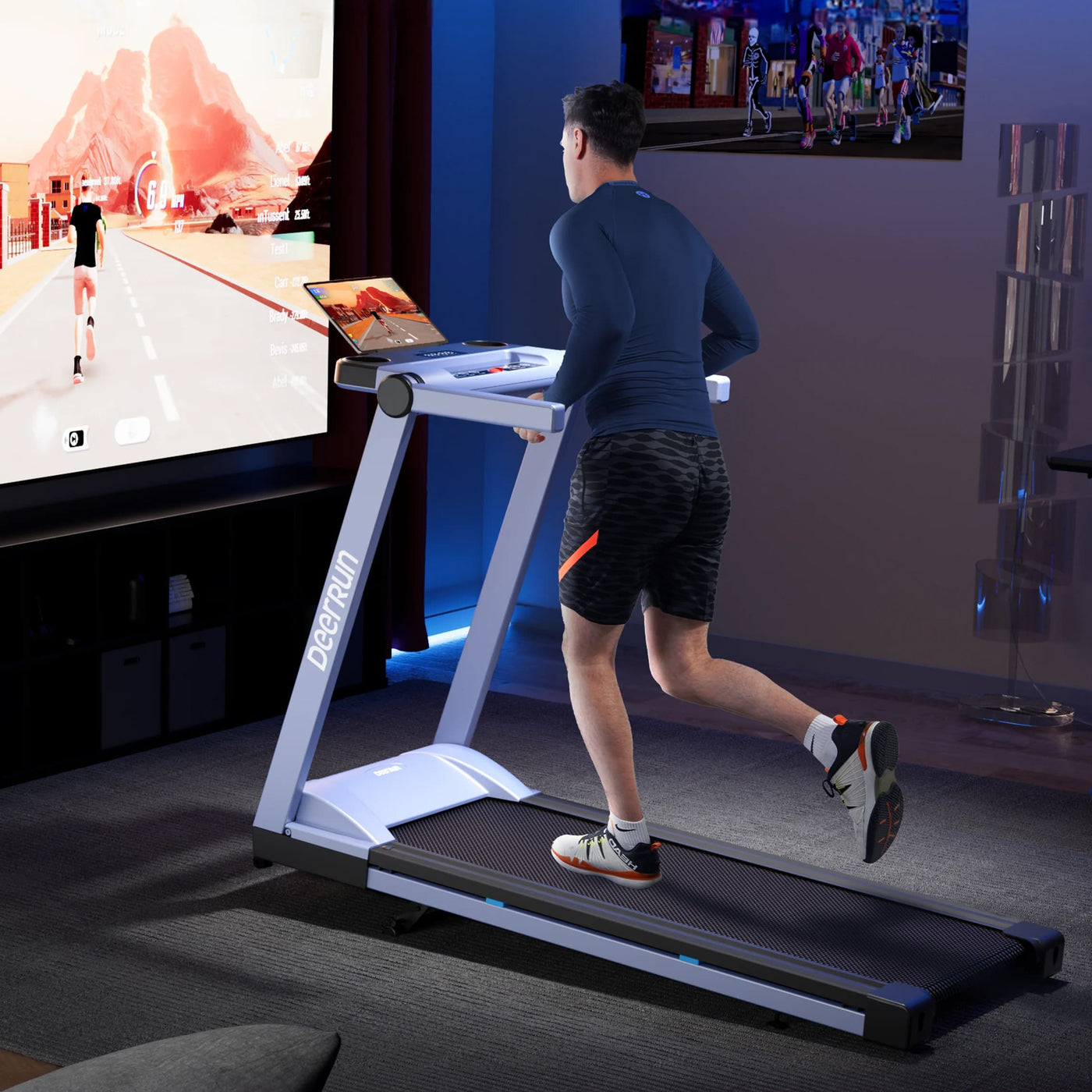 DeerRun A1 Pro Folding Smart Treadmill with 6% Incline - 16 KPH, 158 K