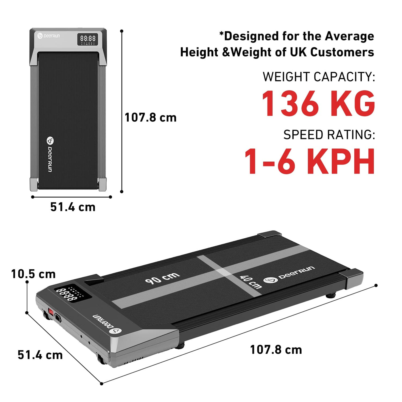 Q1 Mini Underdesk Treadmill - DeerRun