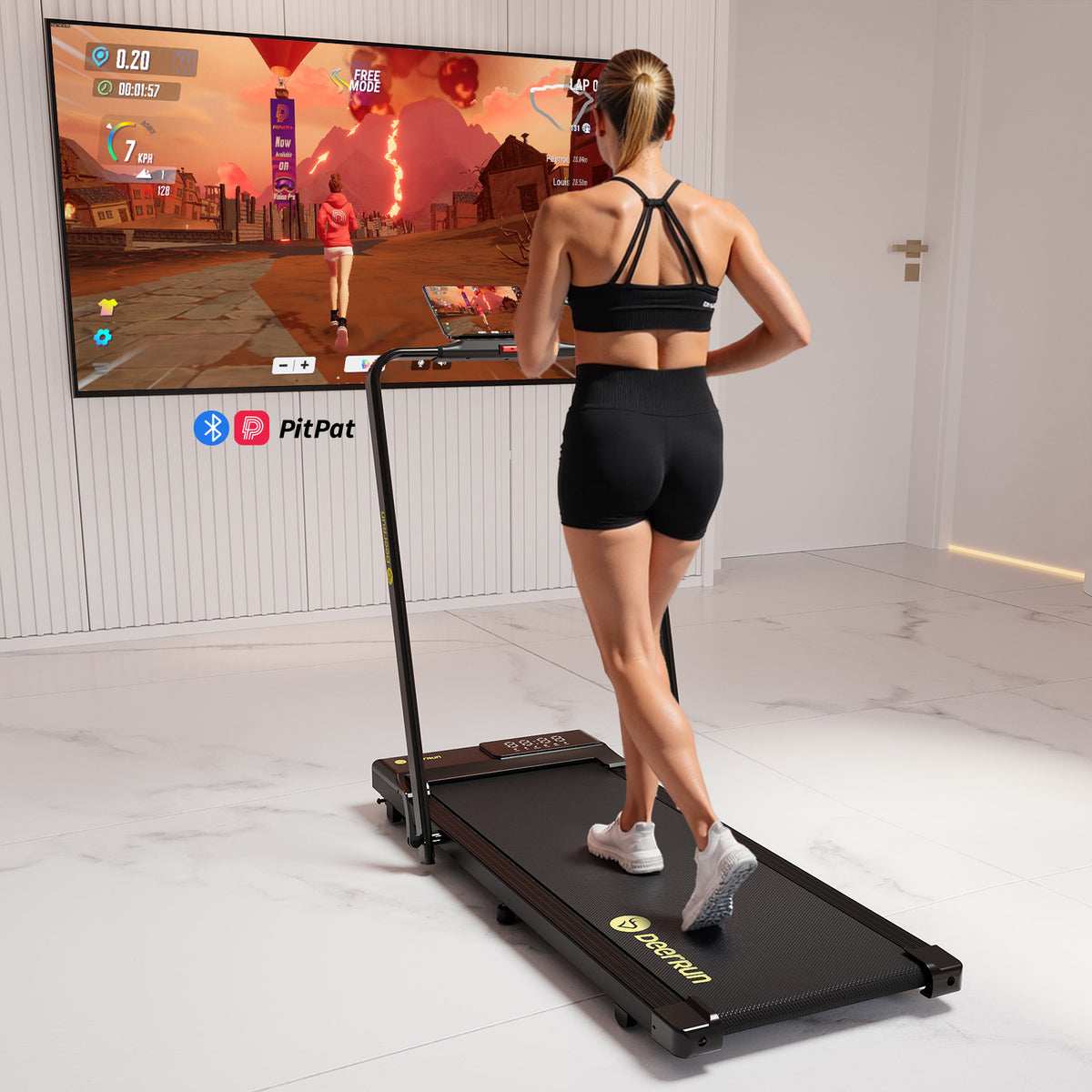 DeerRun A5 Pro 2-in-1 Folding Treadmill – Compact Walking Pad for Home ...